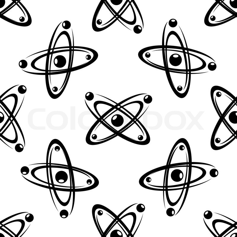 Seamless background pattern of atoms ... | Stock vector | Colourbox