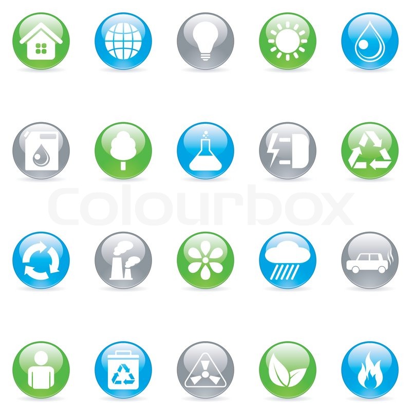 Set of 20 environmental icons. | Stock vector | Colourbox