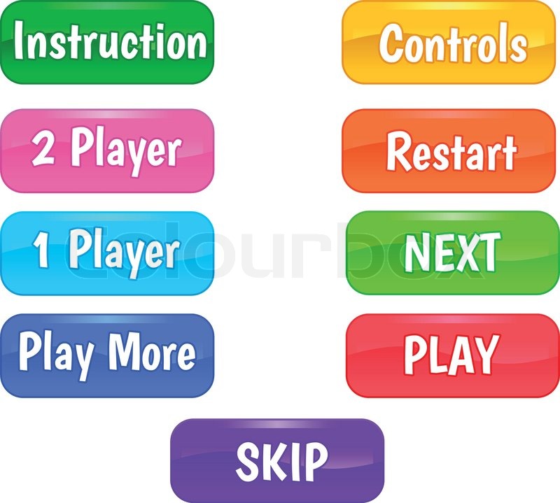 Buttons for games. Vector isolated ... | Stock Vector | Colourbox