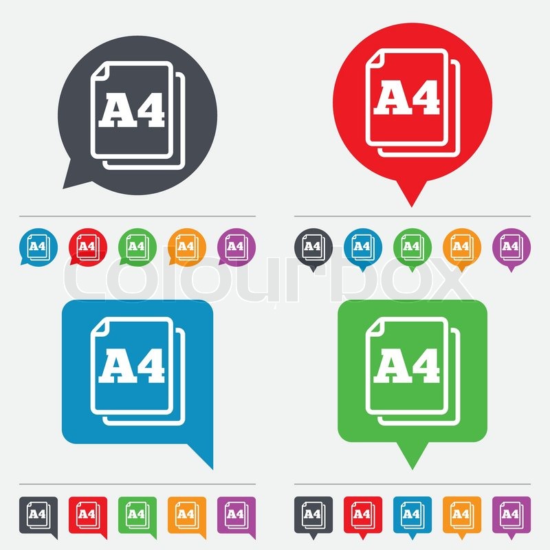 Paper size A4 standard icon. File ... | Stock Vector | Colourbox