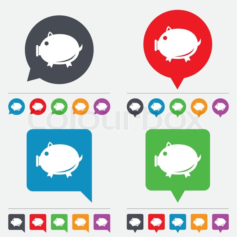 Piggy sign icon. Pork symbol. Speech ... | Stock Vector | Colourbox