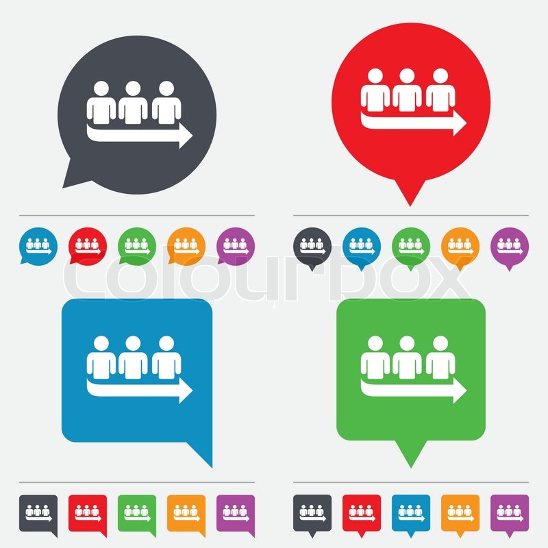 Queue sign icon. Long turn symbol. ... | Stock vector | Colourbox