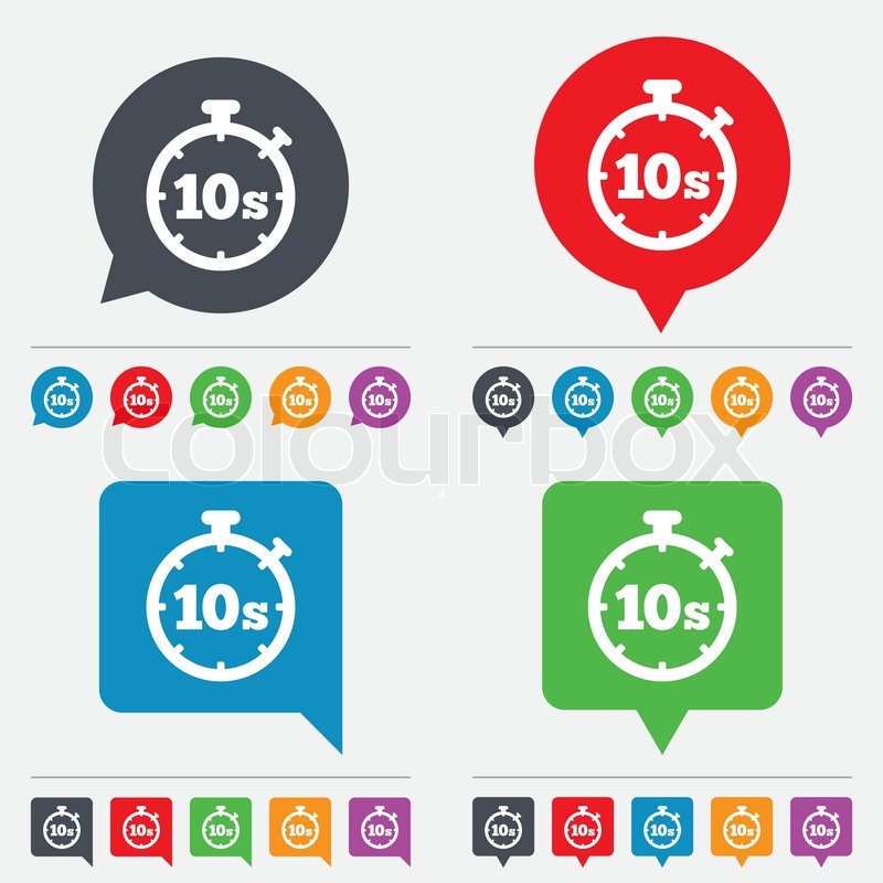 Timer 10 seconds sign icon. Stopwatch ... | Stock vector | Colourbox