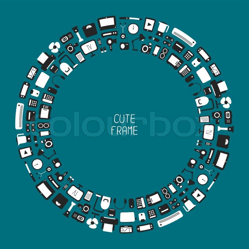 Frame of electronic devices and home ... | Stock vector | Colourbox