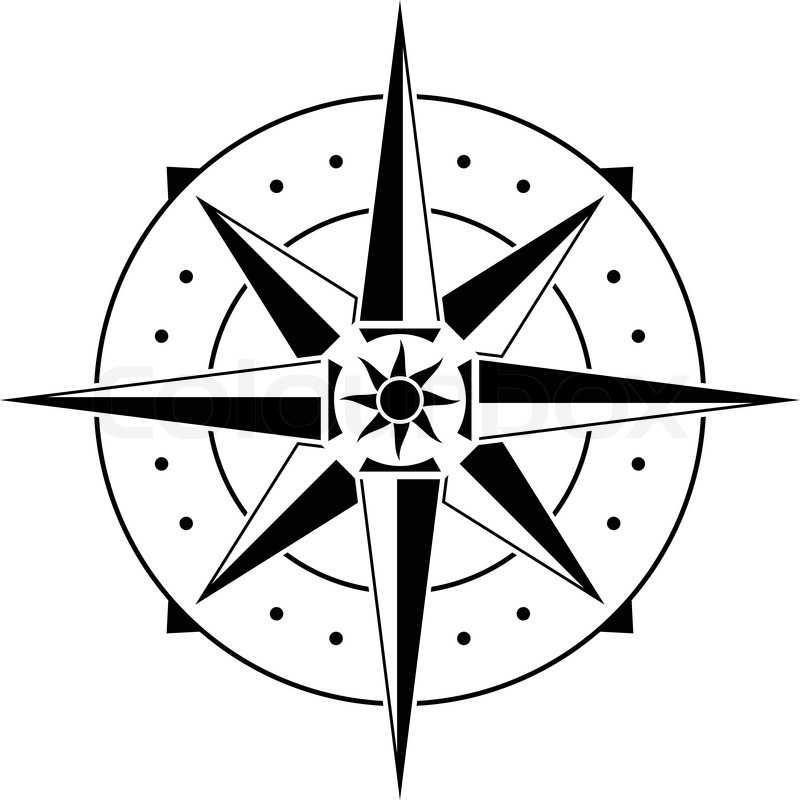 Stencil of compass. vector ... | Stock vector | Colourbox