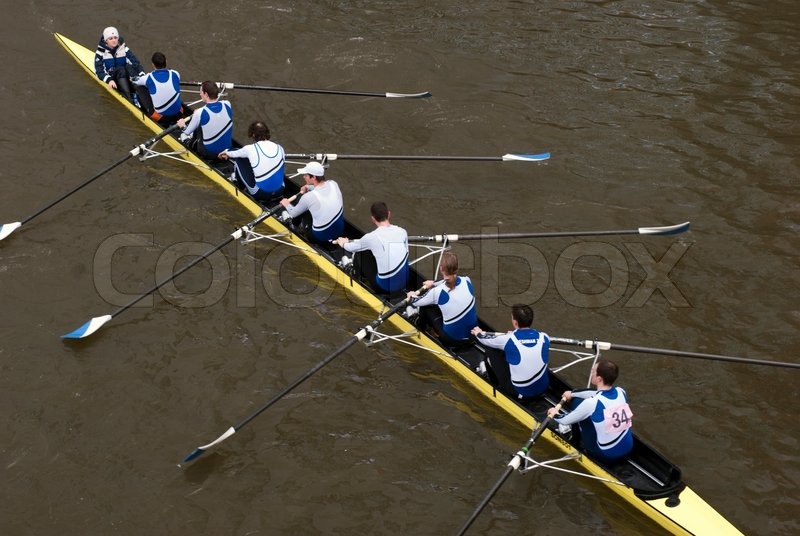 Rowers in eight-oar rowing boat on ... | Stock image | Colourbox