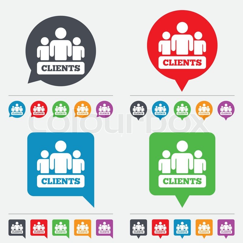 Clients sign icon. Group of people ... | Stock vector | Colourbox