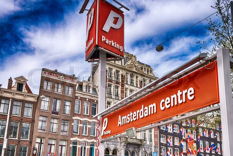 Amsterdam. City streets signs and ... | Stock image | Colourbox