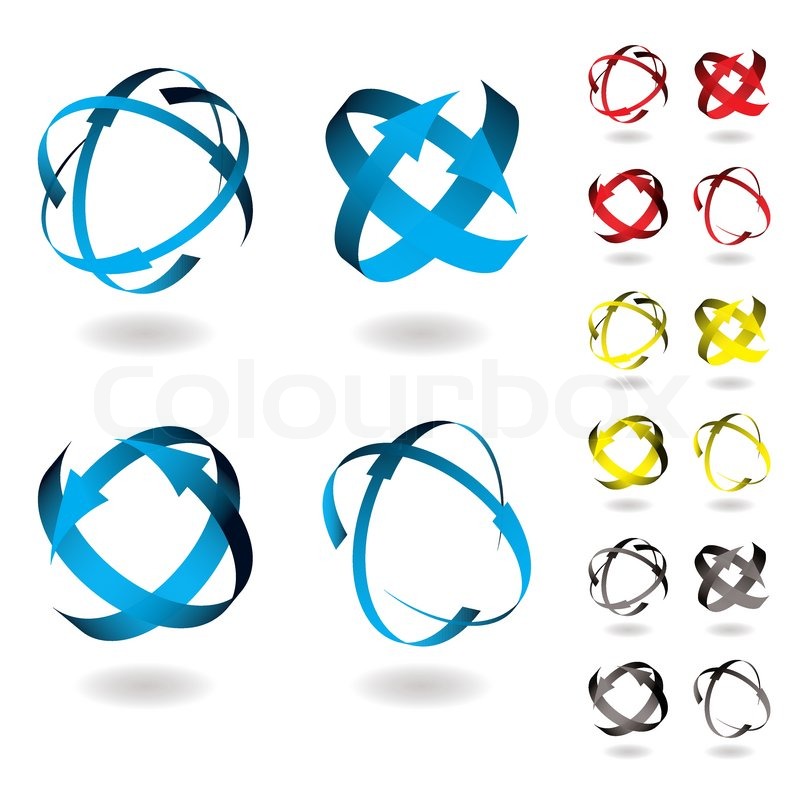 Collection of icons arrows with drop ... | Stock vector | Colourbox