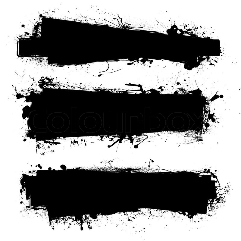 Black ink banner with ink grunge ... | Stock vector | Colourbox