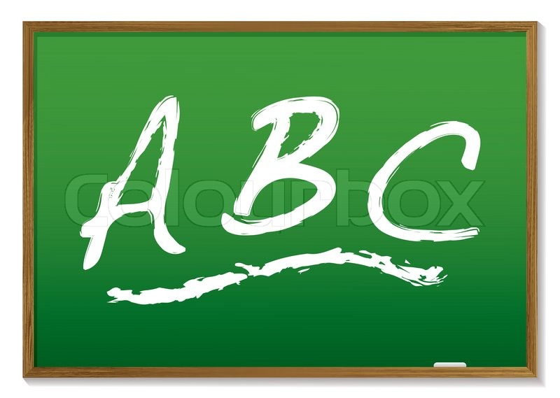 Learn your abc drawn on a green chalk ... | Stock vector | Colourbox