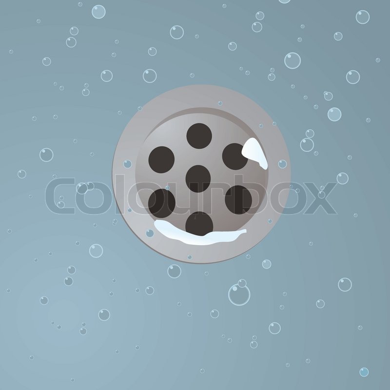 Illustration of a drain plug hole with ... | Stock vector | Colourbox