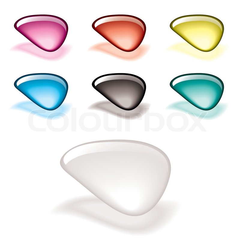 Collection of seven gel filled icons ... | Stock vector | Colourbox