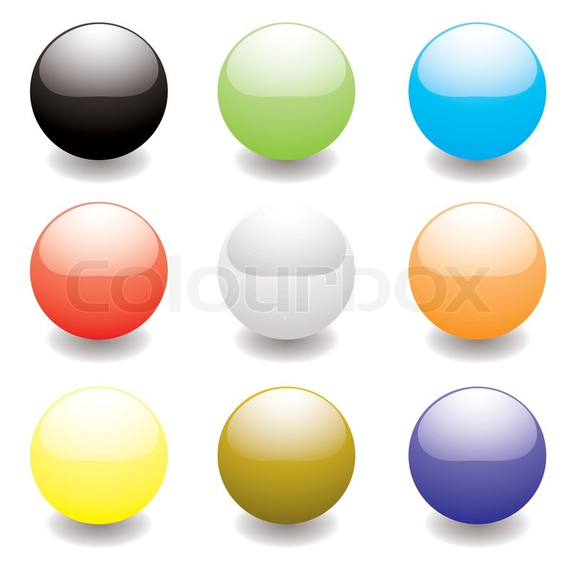 Collection of nine marble icons with ... | Stock vector | Colourbox
