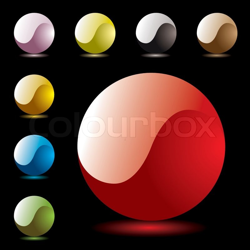 Collection of eight marble icons with ... | Stock vector | Colourbox