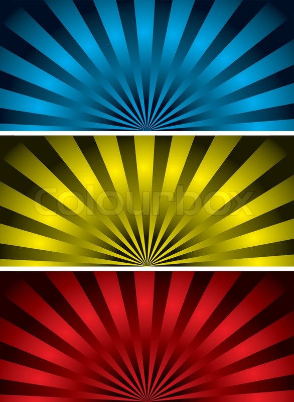 Radiating illustration with three ... | Stock vector | Colourbox