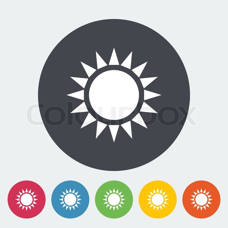 Sun. Single flat icon on the circle. ... | Stock vector | Colourbox