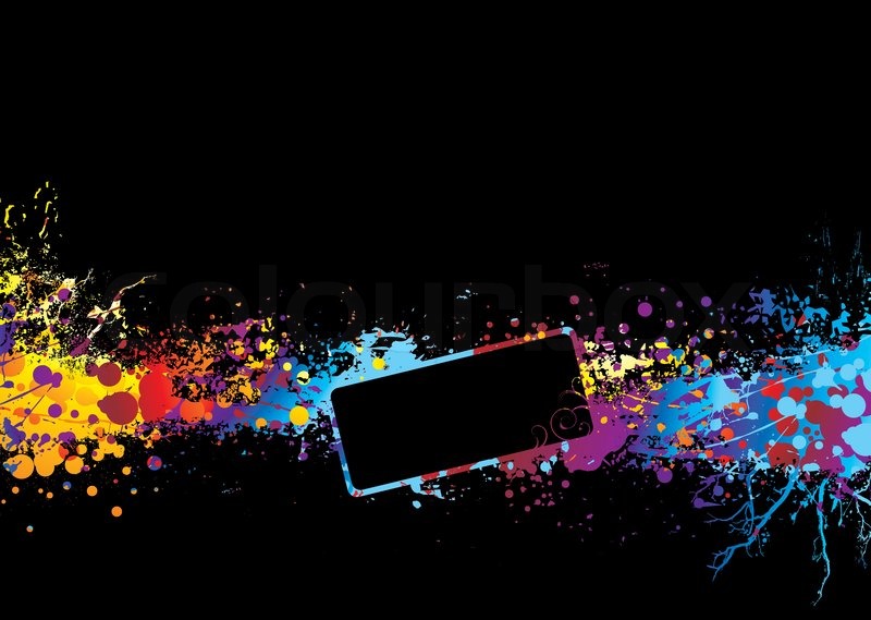 Neon Paint Splatter Border