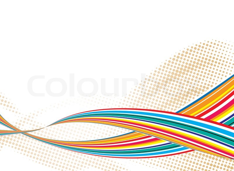 Illustrated rainbow ride with halftone ... | Stock vector | Colourbox