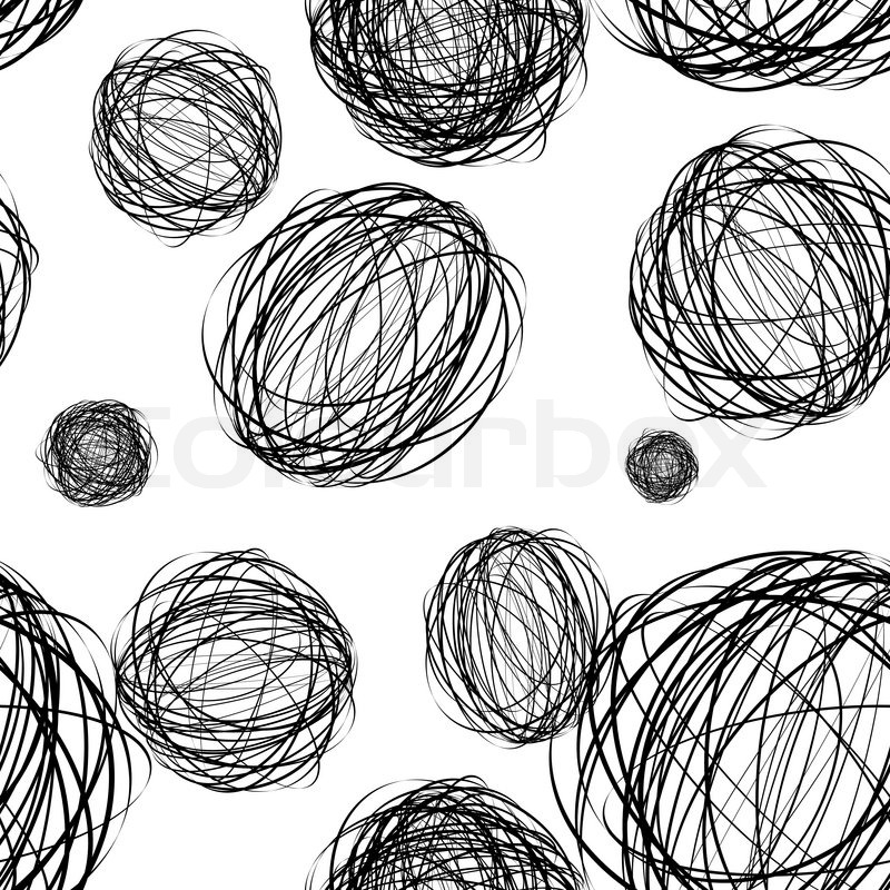 Black pencil scribble ball with ... | Stock vector | Colourbox