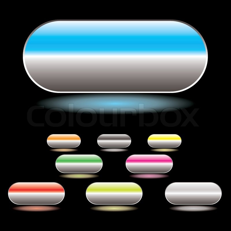 Collection of gel filled buttons with ... | Stock vector | Colourbox