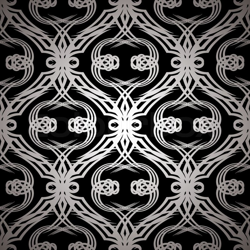 Classy black and silver seamless ... | Stock vector | Colourbox