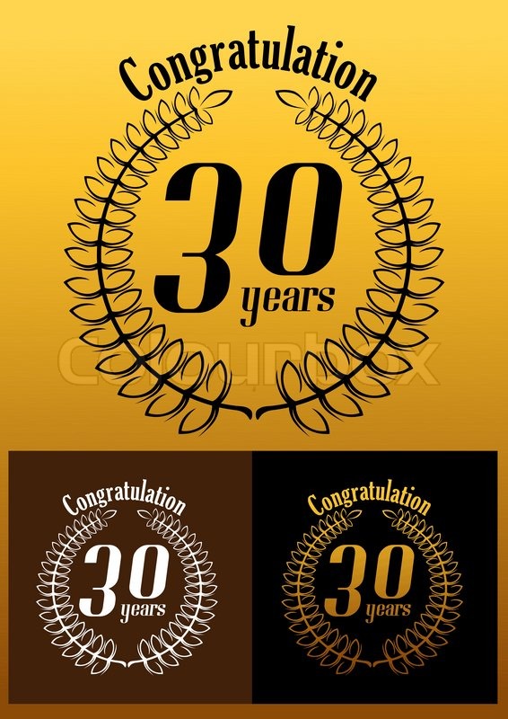 Congratulations 30 Year anniversary ... | Stock vector | Colourbox