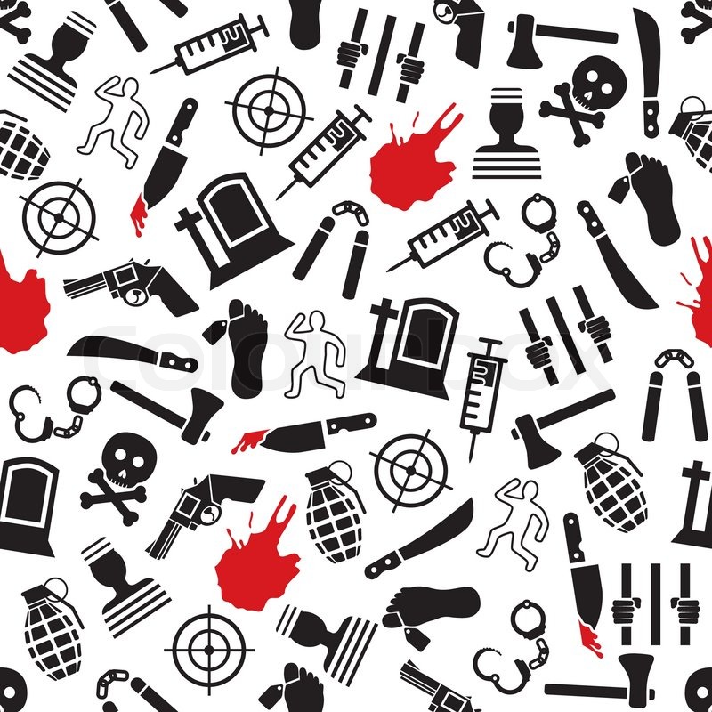 Murder seamless pattern | Stock vector | Colourbox