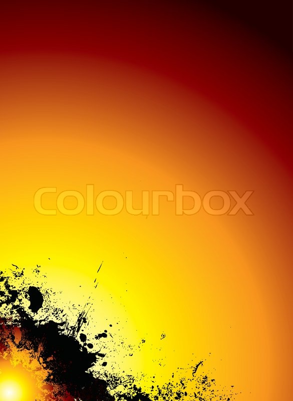 Red hot sun explosion background with ... | Stock vector | Colourbox
