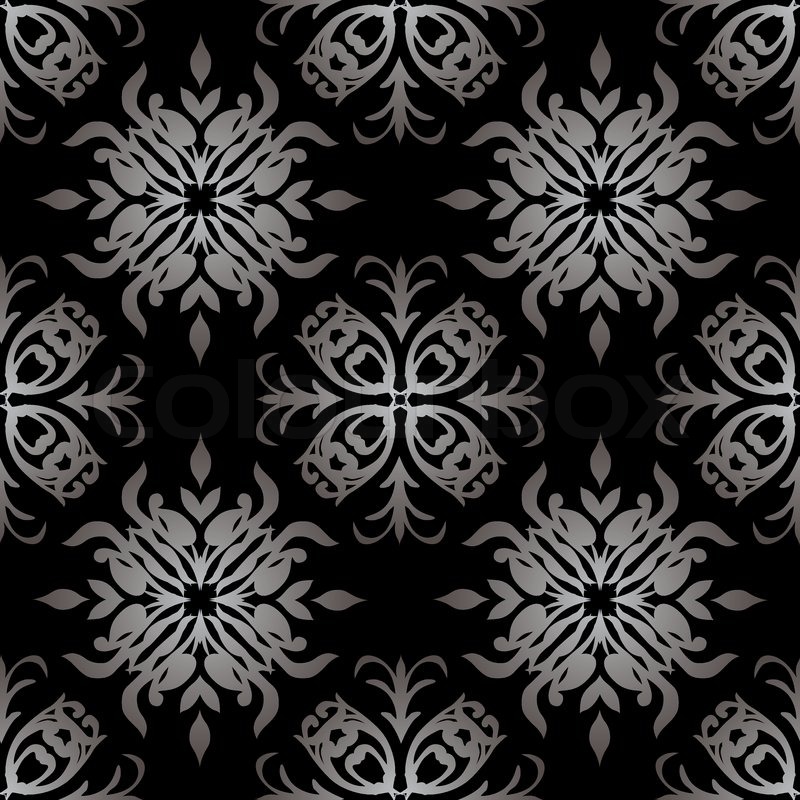 Gothic style black and white seamless Illustrated wallpaper | Stock ...