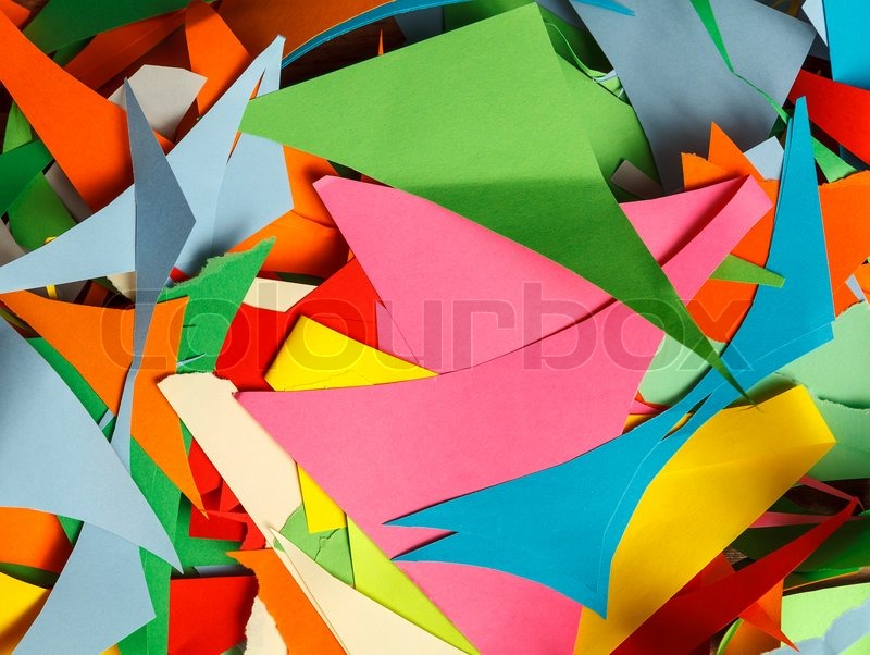 Abstract background of cut color pieces ... | Stock image | Colourbox