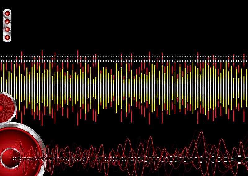 Audio abstract background with an ... | Stock vector | Colourbox