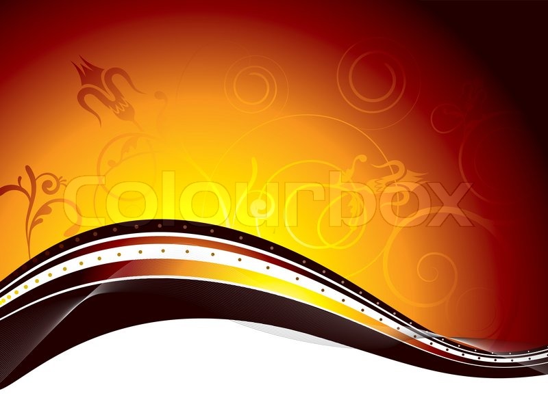 Red hot colors with a floral design ... | Stock vector | Colourbox