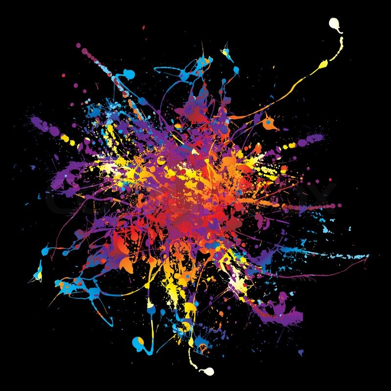 Multi coloured rainbow ink splat ... | Stock Vector | Colourbox