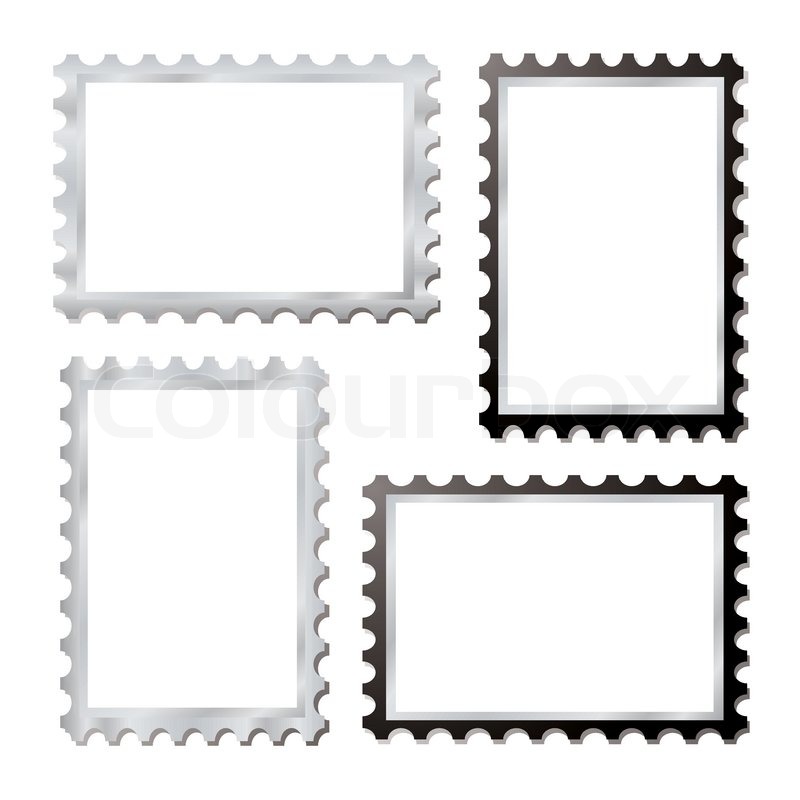 Collection of four picture frames with ... | Stock vector | Colourbox