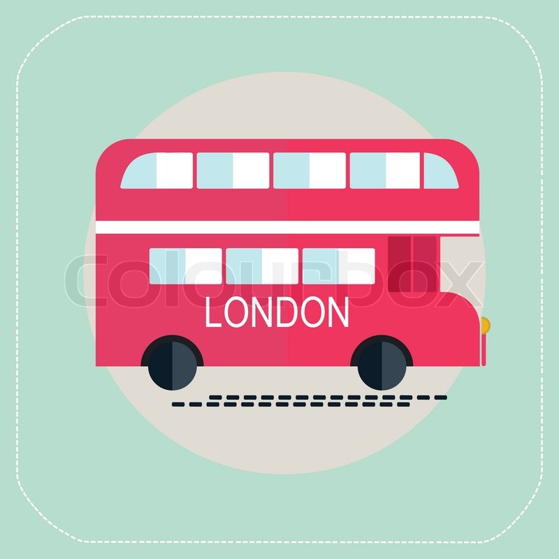 London bus icon flat | Stock vector | Colourbox
