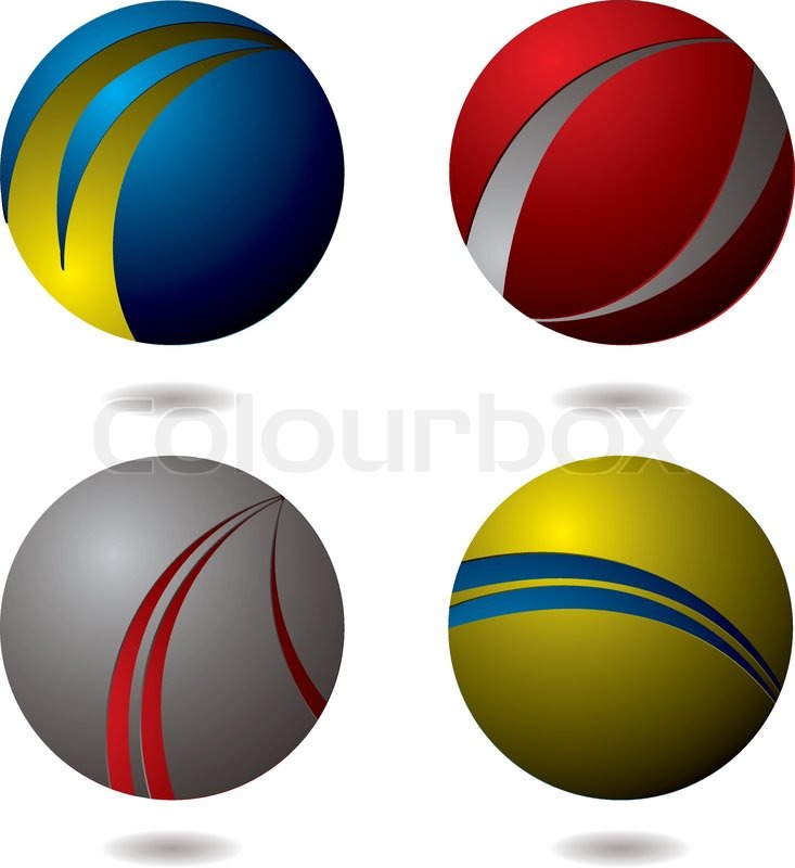 Collection of four round icons that ... | Stock vector | Colourbox
