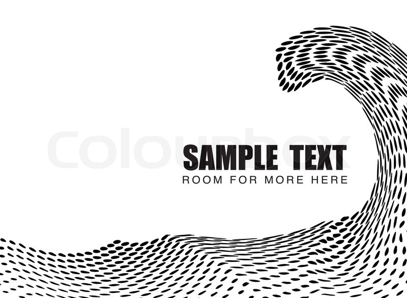 Illustrated wave in black and white ... | Stock vector | Colourbox
