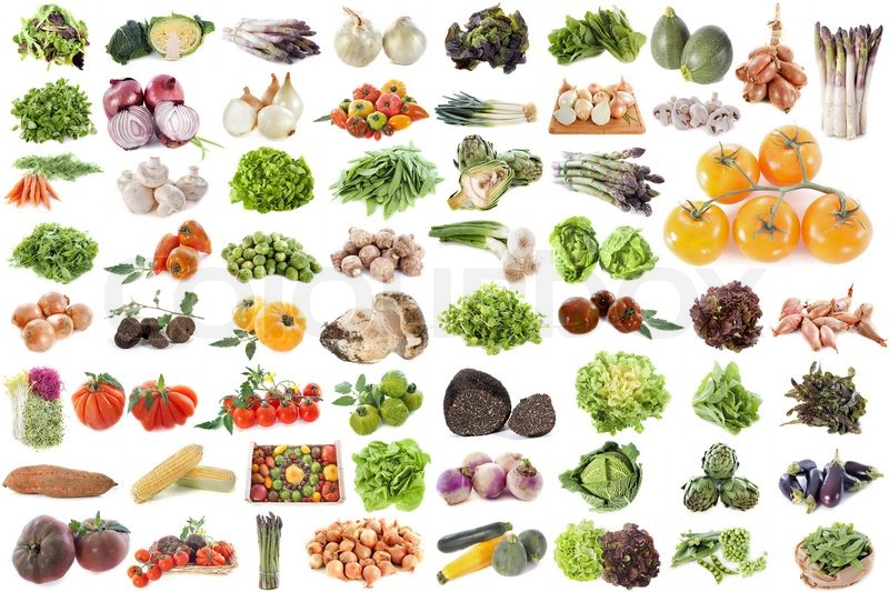 Group of vegetables in front of white ... | Stock image | Colourbox