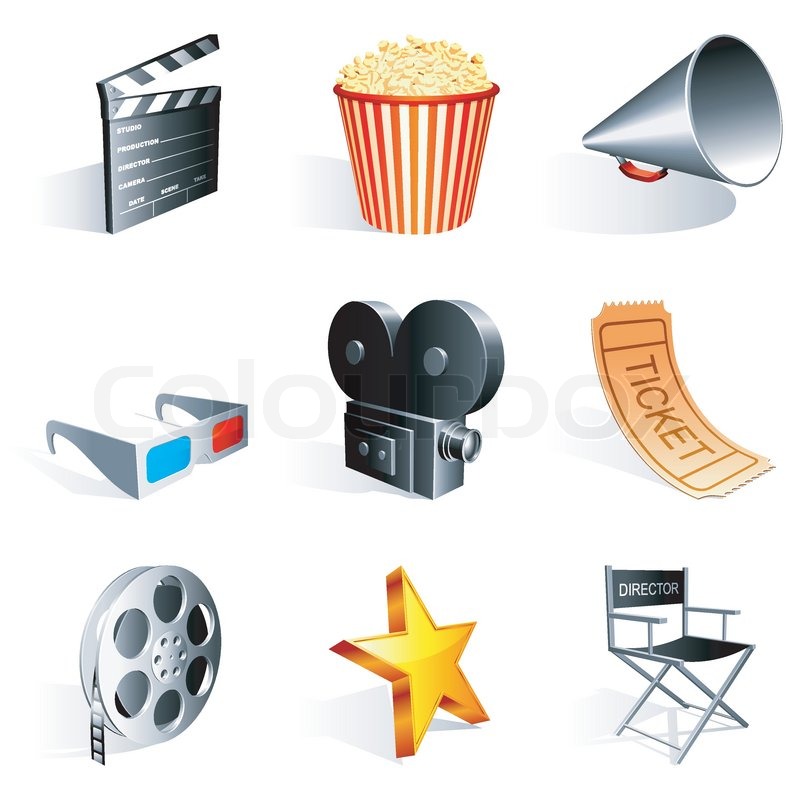 Set of 9 movie icons. | Stock vector | Colourbox