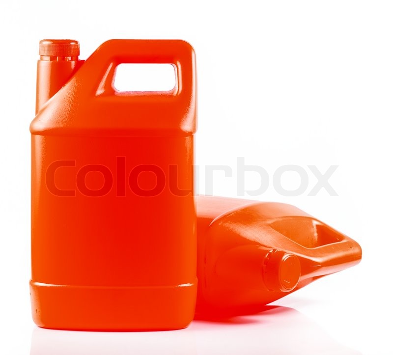 Red plastic container isolated on a ... | Stock image | Colourbox