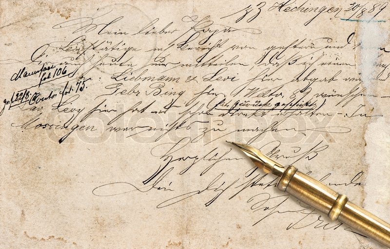 Old letter with calligraphic ... | Stock image | Colourbox