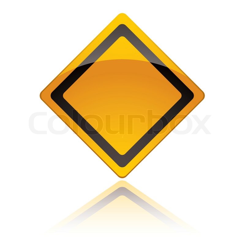 Yellow american warning sign icon with ... | Stock vector | Colourbox