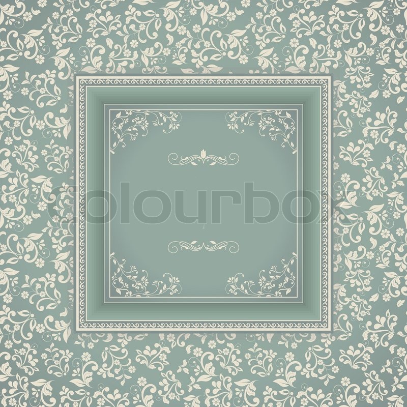 Vintage frame on victorian seamless ... | Stock vector | Colourbox