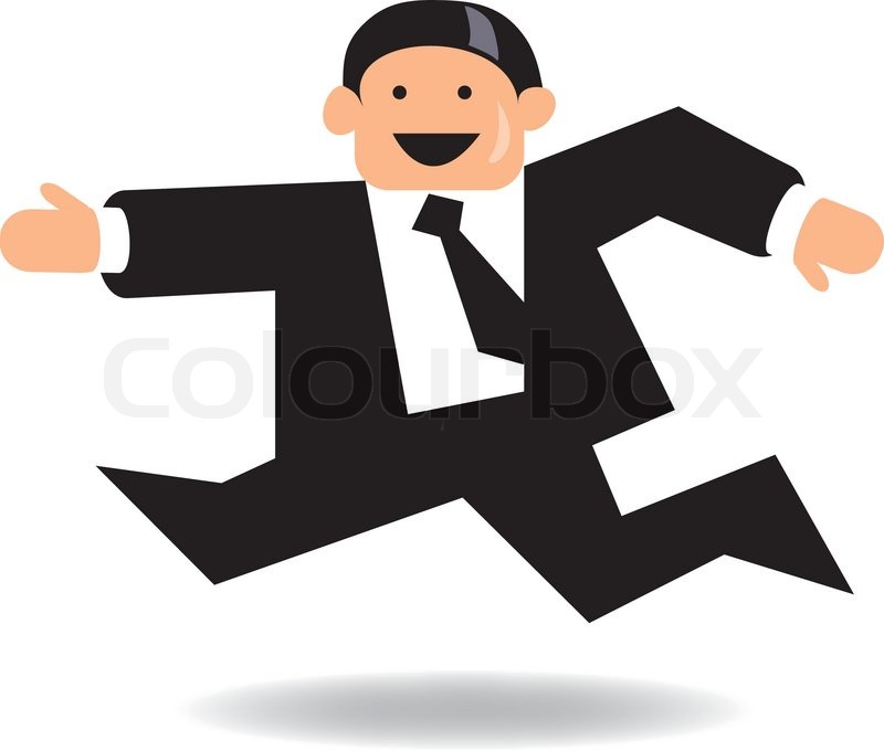 Cartoon Man Running Fast