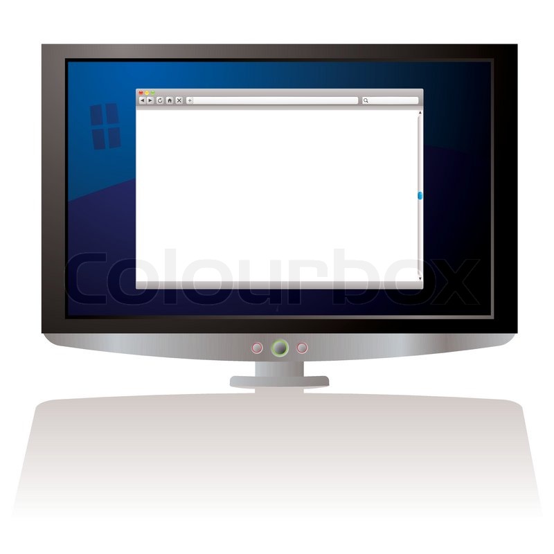 LCD Computer screen with internet web ... | Stock vector | Colourbox