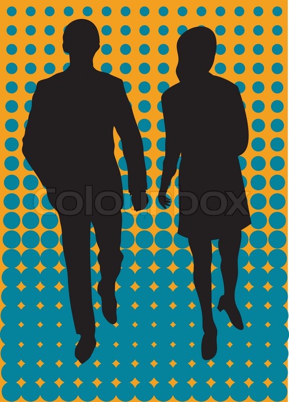 Businesspeople walking forward on ... | Stock vector | Colourbox