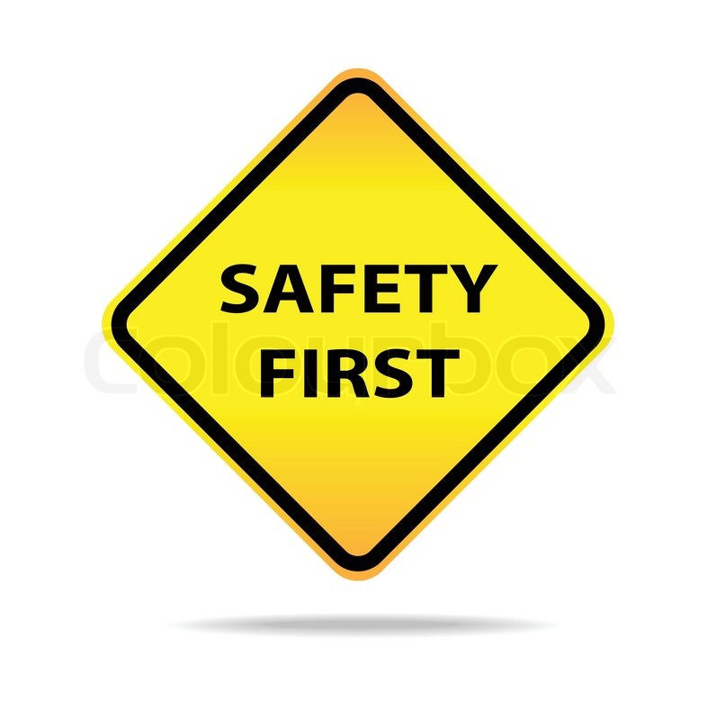 Safety first on traffic sign | Stock vector | Colourbox