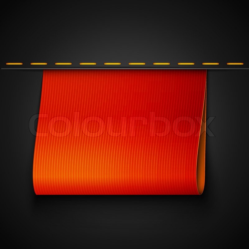 Red ribbon over black background, ... | Stock vector | Colourbox