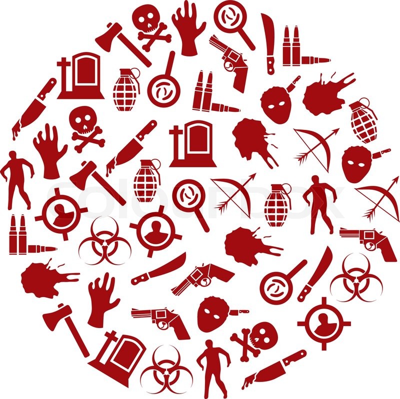Zombie icons in circle | Stock vector | Colourbox